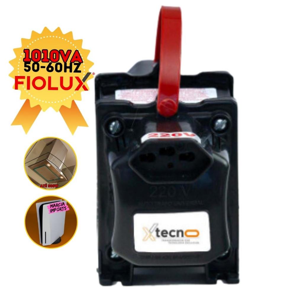 Auto Transformador 1010VA Bivolt Fiolux Tecno Com Tomadas 2 em 1 Conversor Pronta Entrega ...