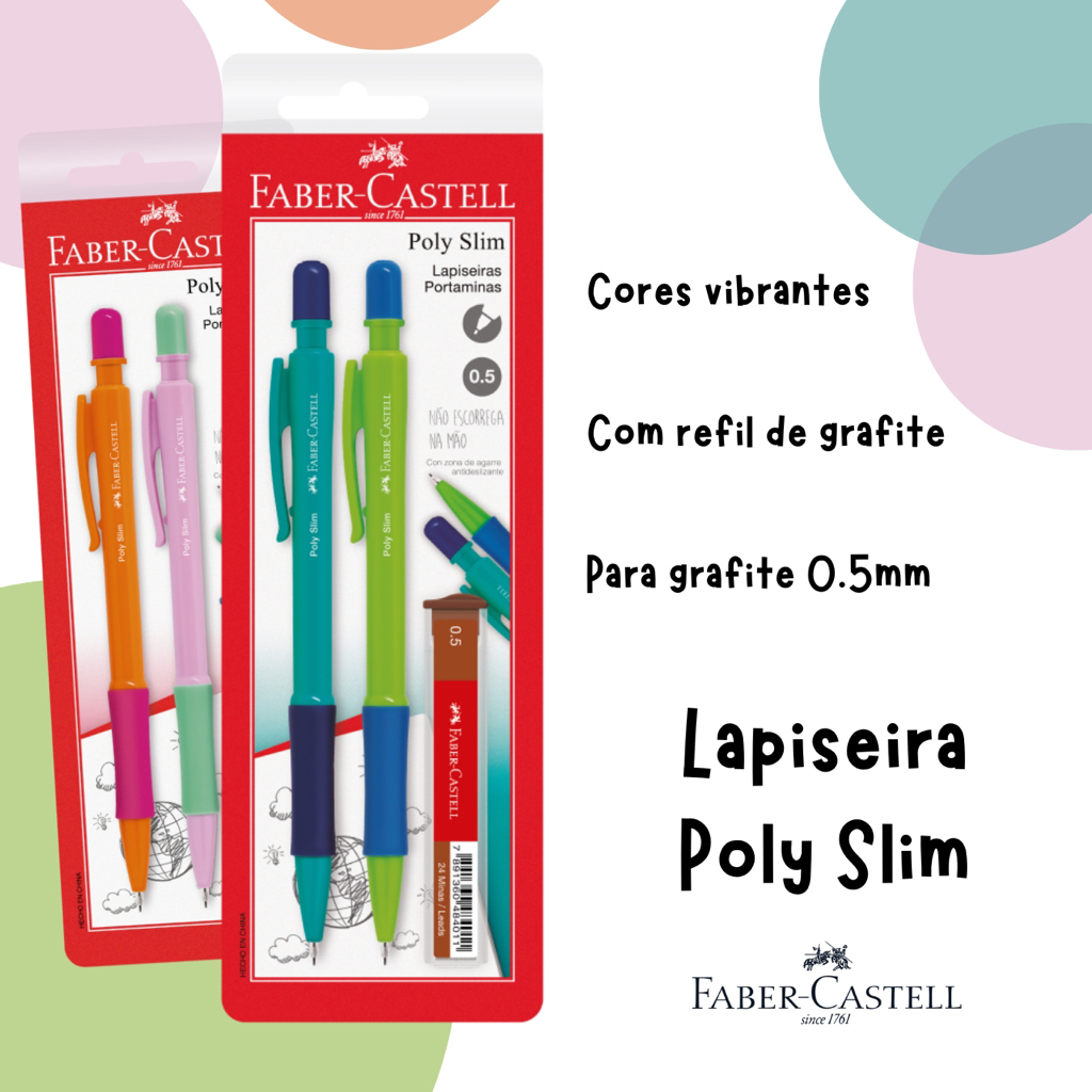 Lapiseira Poly Slim 0.5 com Refil - FABER-CASTELL (0,5mm) | Shopee Brasil