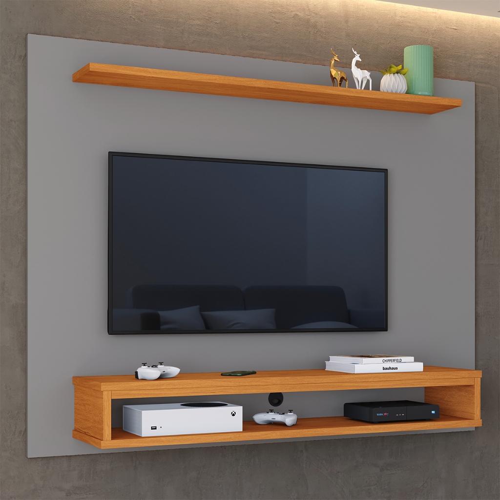 Painel Nairobe para Tv Nicho Decorativo Prateleira Inferior Suspenso ...