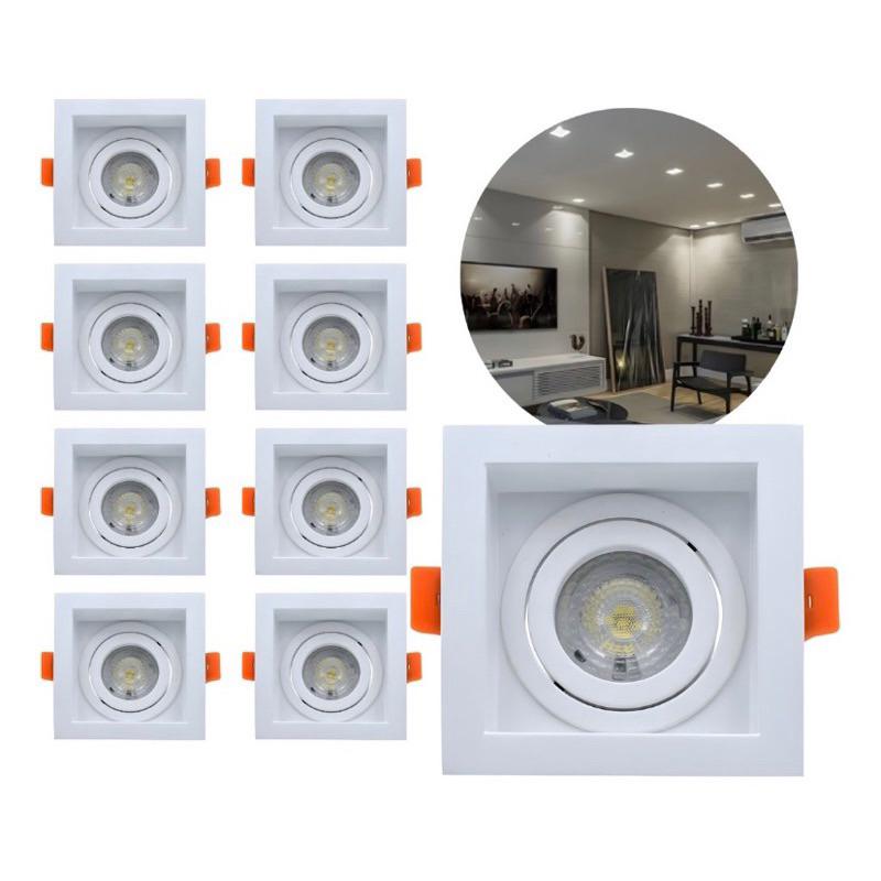 Kit 25 Spot De Embutir Dicroica Led 4 8w 6w 36° Soquete Gu10
