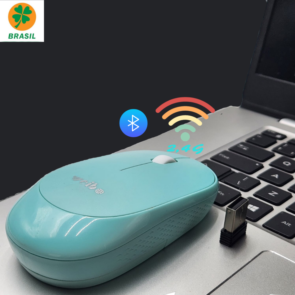 Mouse Sem Fio Wireless + Pilha Recarregável leve ergonomico 3200DPI ...