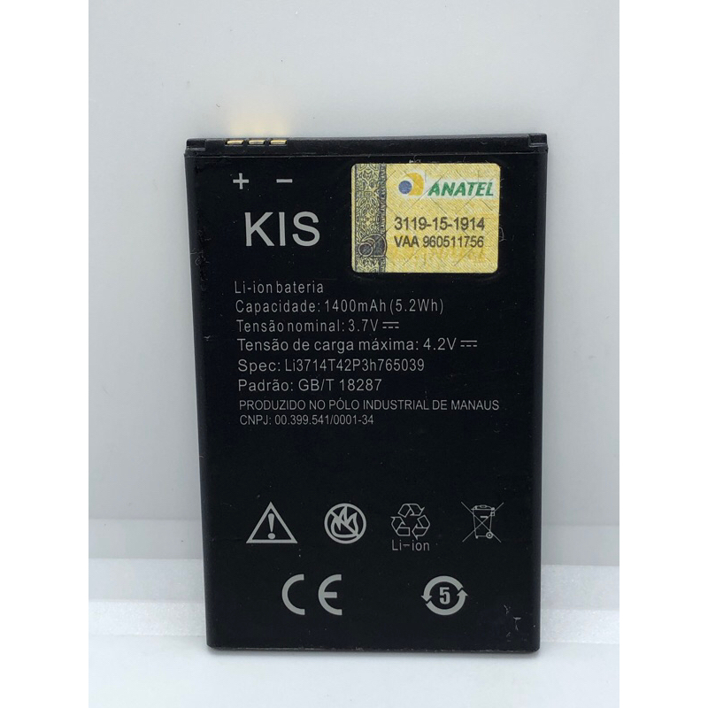 Bateria KIS GB/T18287 1400mah retirada original | Shopee Brasil