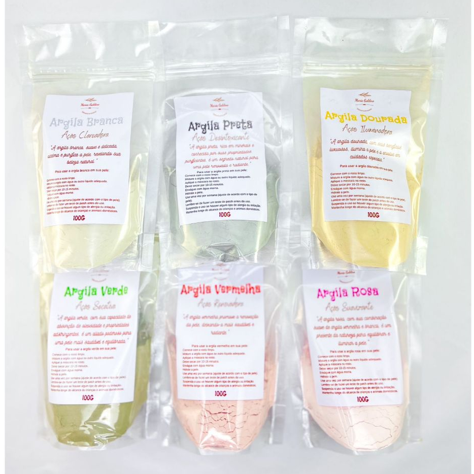 Argila Skin Care Natural 100g Mascara Facial Corpora Capilar | Shopee ...