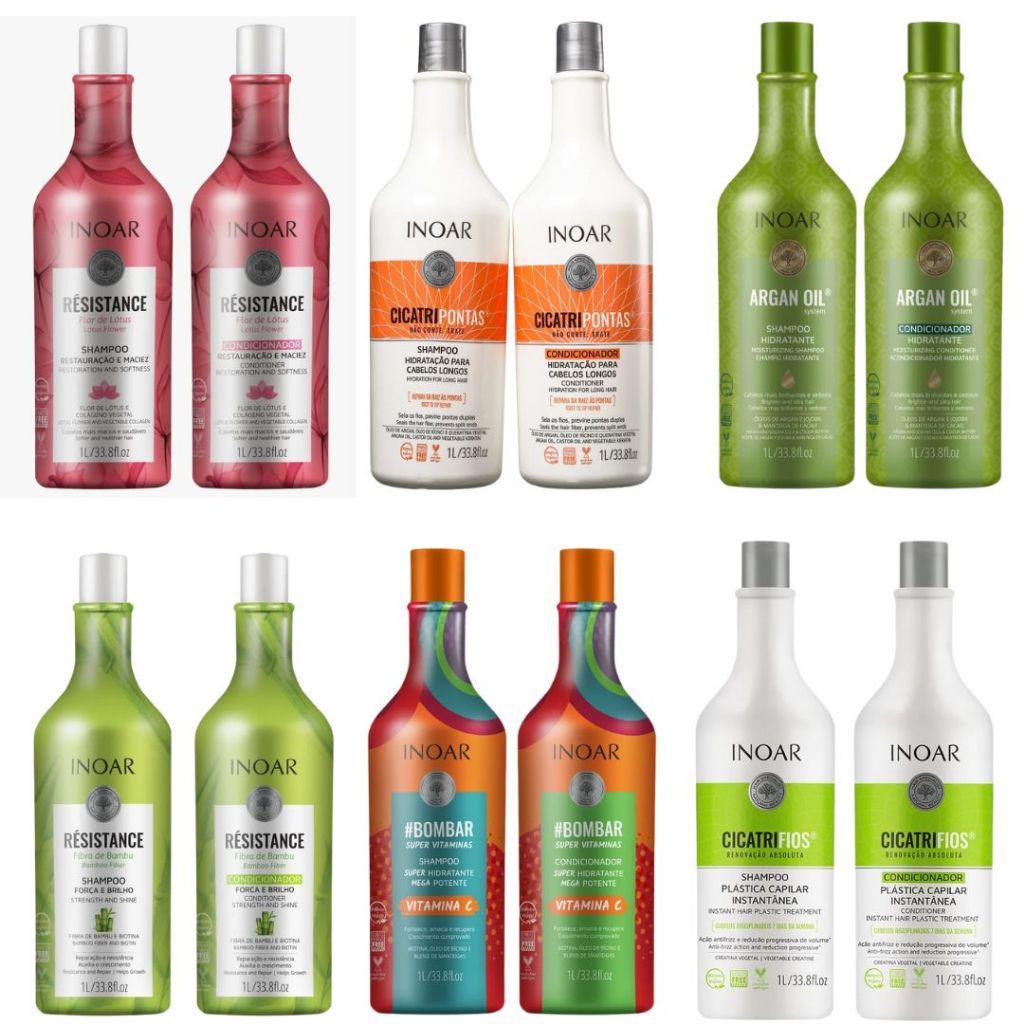 Kit Inoar - Shampoo + Condicionador ( Argan - Cicatrifios - Blends ...