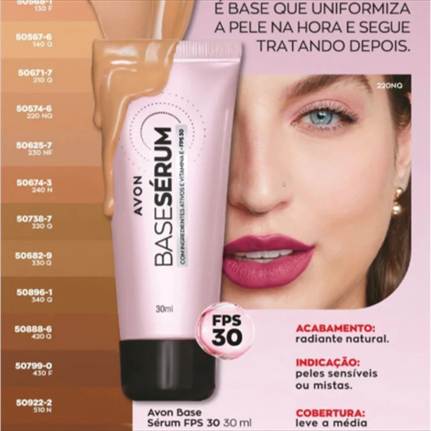 Base serum tratameake FPS 30 avon | Shopee Brasil