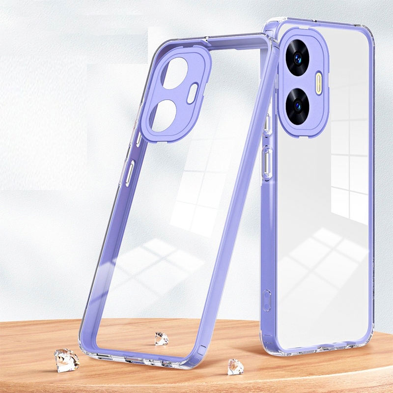 Capa Case Transparente 3 em 1 Realme C55/C53/C33/C30S Capinha Protetora Silicone Aveludada anti ...