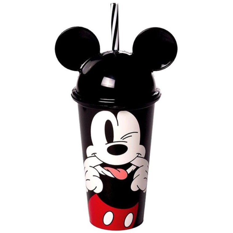 Copo Shake Com Canudo e Orelha Do Mickey Mouse 500ML | Shopee Brasil