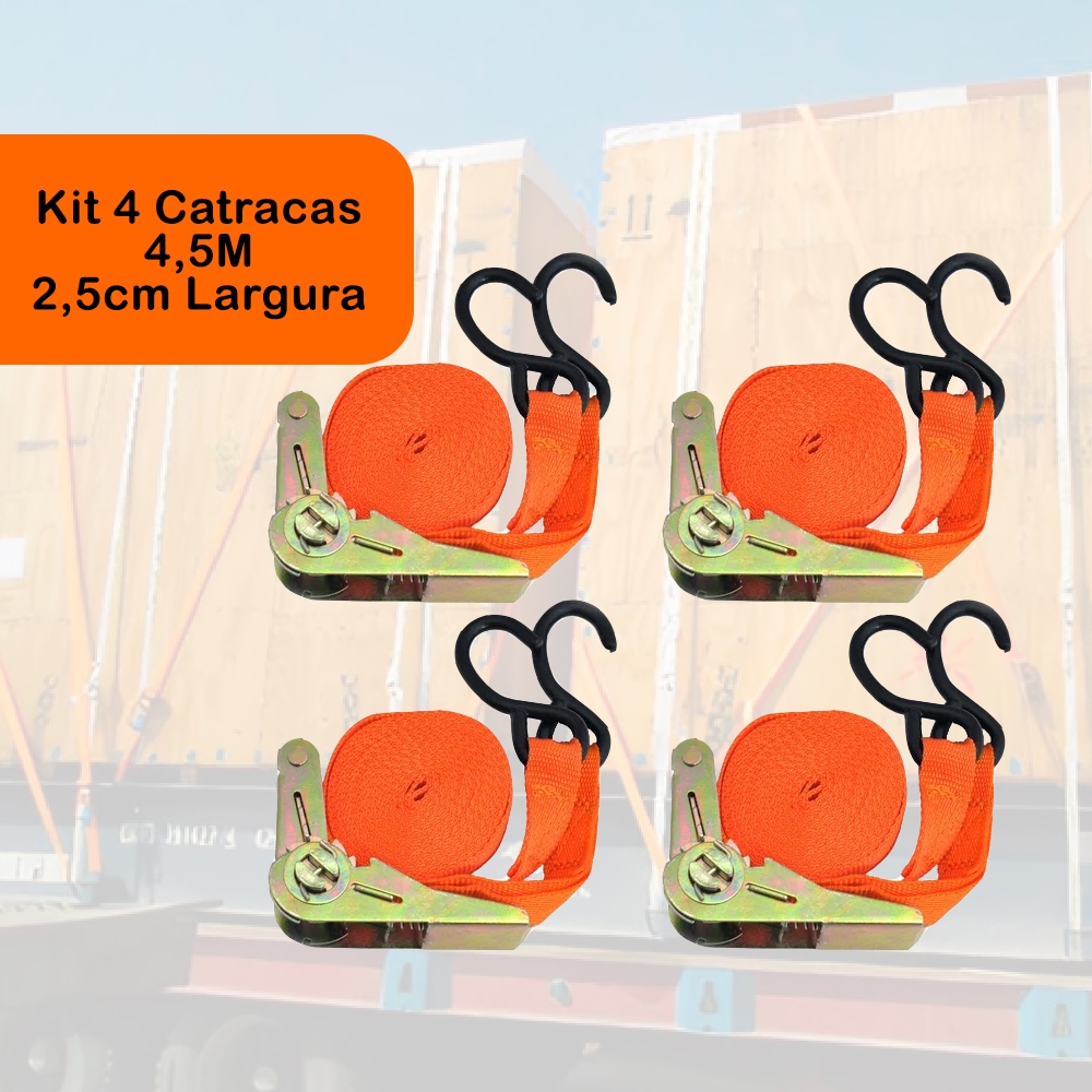 Kit 4 Fita Cinta Catraca Para Amarração De Carga Prender Carga | Shopee ...