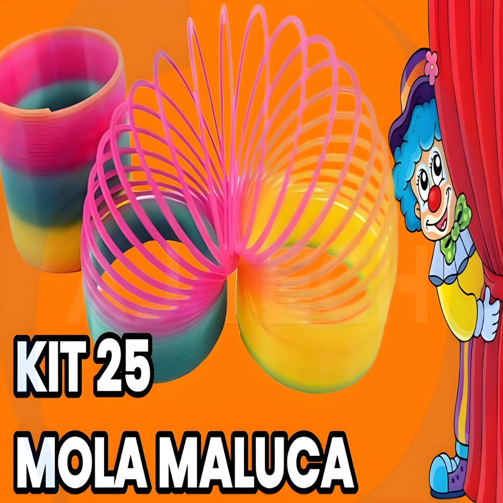 Kit 25 Unidades Brinquedo Mola Maluca Colorida Crianças Divertido Anti ...