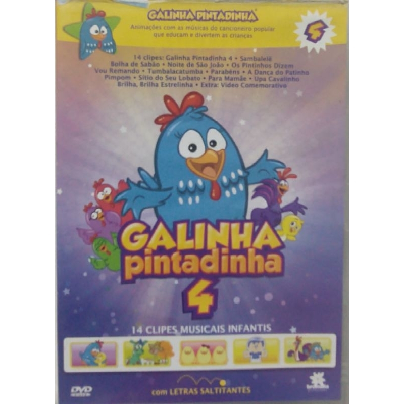 Dvd Galinha Pintadinha 4 14 clipes musicais infantis | Shopee Brasil
