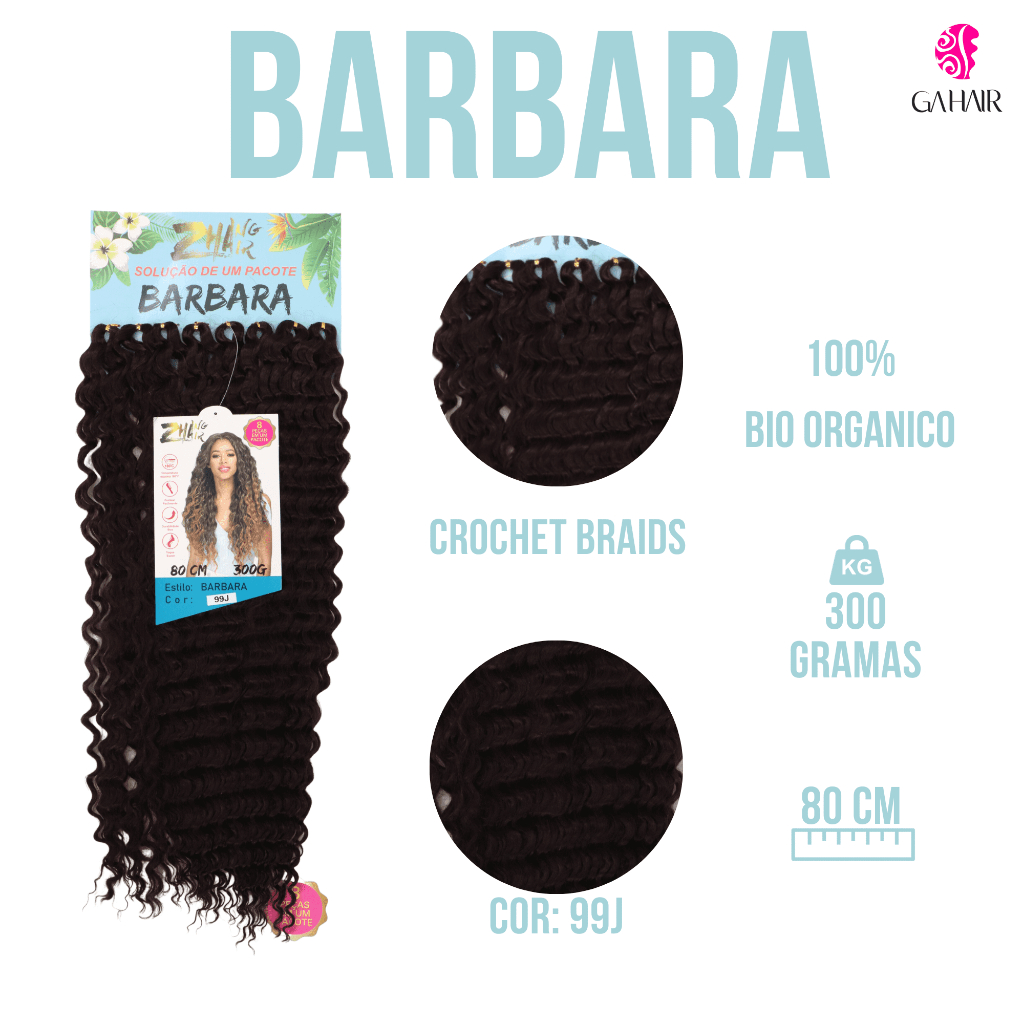Cabelo Barbara Bio Orgânico Cacheado Afro Crochet Braids 80 Cm Zhang ...