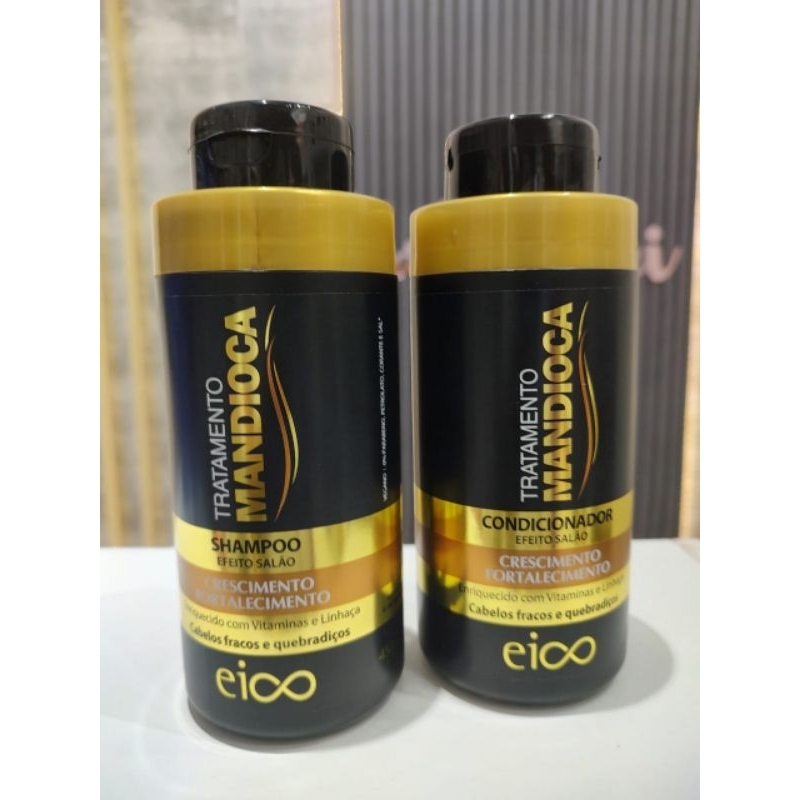 KIT SHAMPOO 450 ML + CONDICIONADOR 400 ML EICO MANDIOCA | Shopee Brasil
