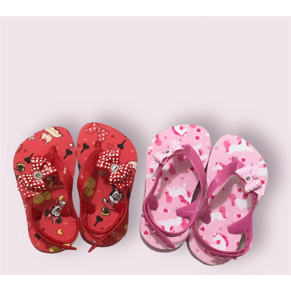 Chinelos Bebê Sandálias Baby Menina Personagens com laço +envio ...