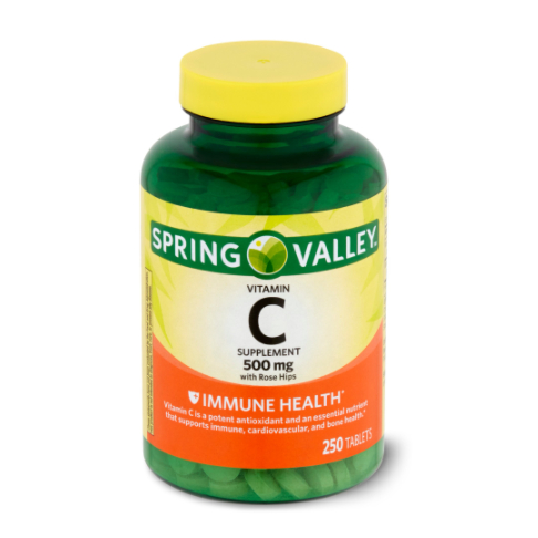 Vitamina C Spring Valley Importada 500 mg 250 tabletes | Shopee Brasil