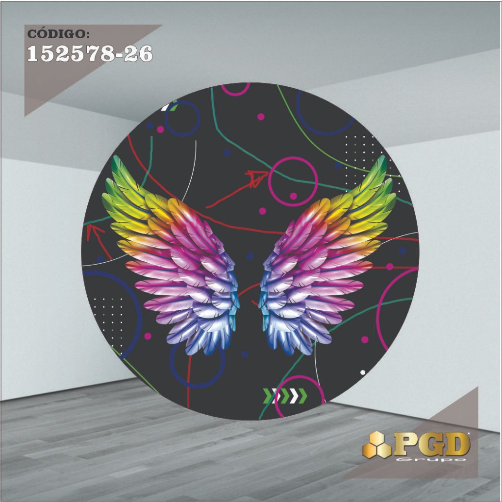 Painel de festa Asa Neon, painel redondo, painel de festa redondo 1,50 ...