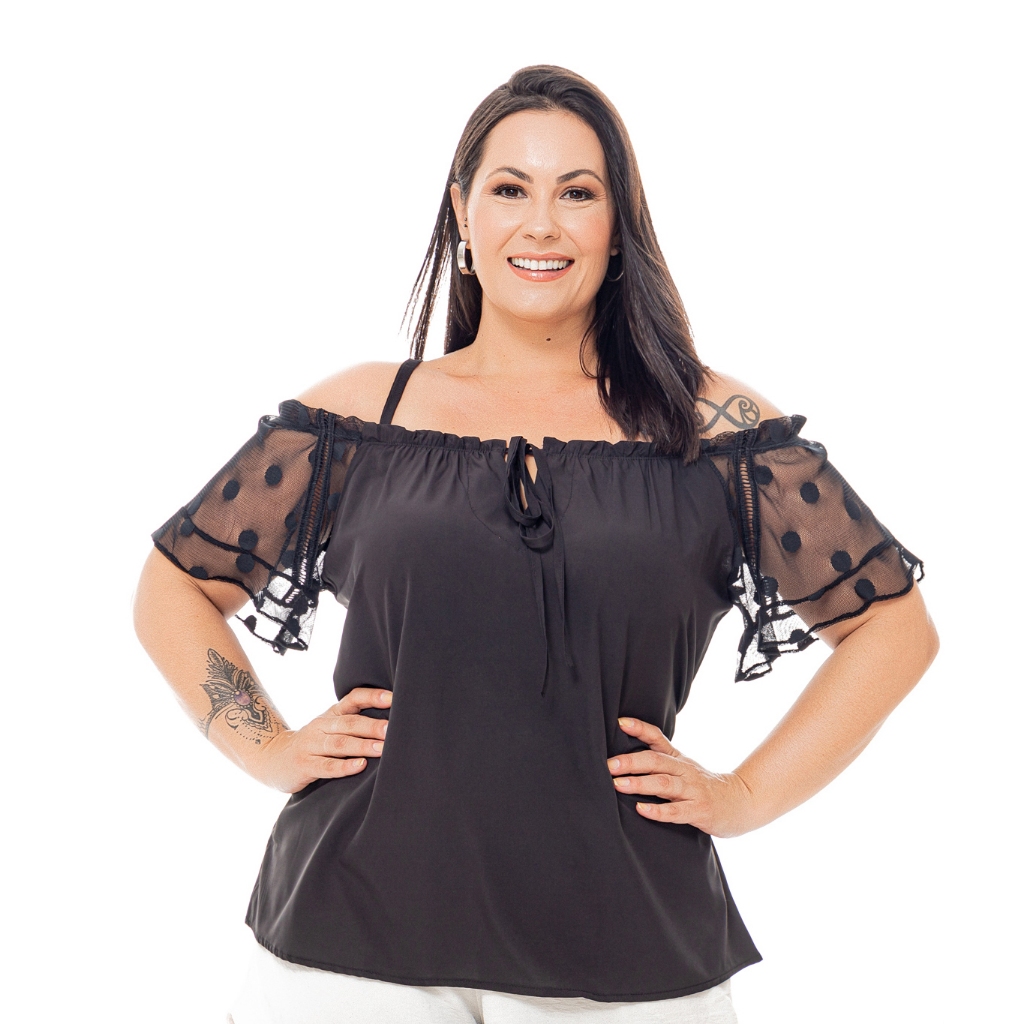 Blusa plus size feminina confortável bata exclusiva Luxo elegante ...