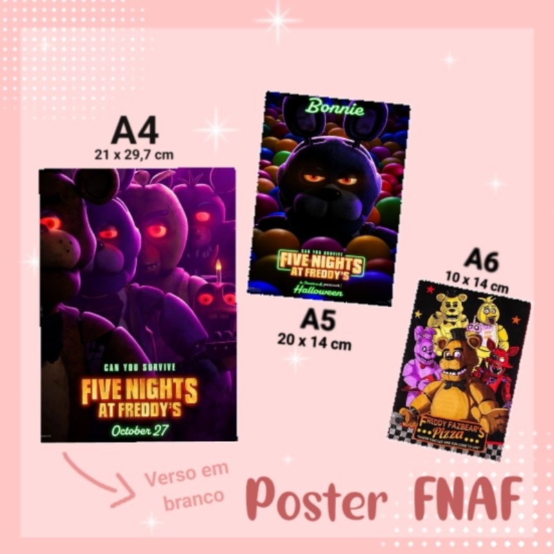 Poster FNAF - Poster A4| A5| A6| de five nights at freddy's | Shopee Brasil