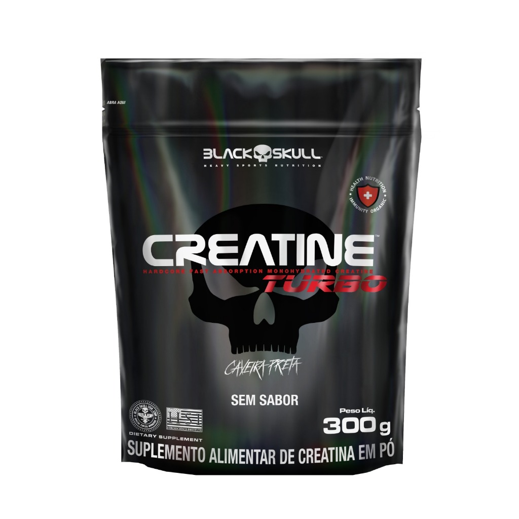 Creatina Turbo 300g Refil Black Skull Faz A Boa