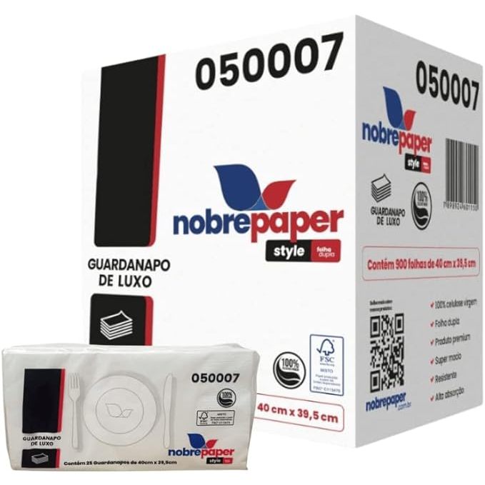 Guardanapo de Papel Luxo Folha Dupla Alta Qualidade 40X39 Caixa Fechada ...