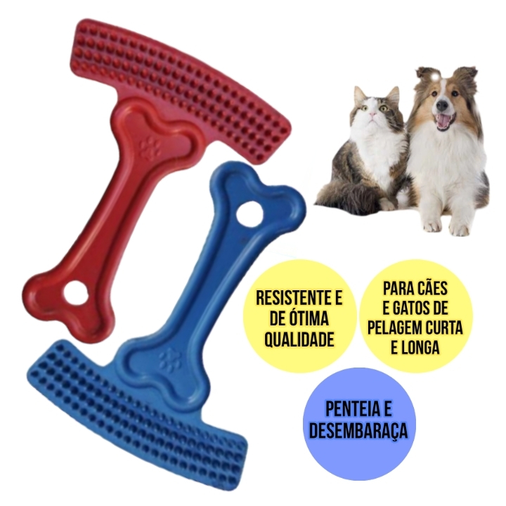 Escova Pente Pet Cachorro Gato Plástico para Pentear Cães Cachorro e ...
