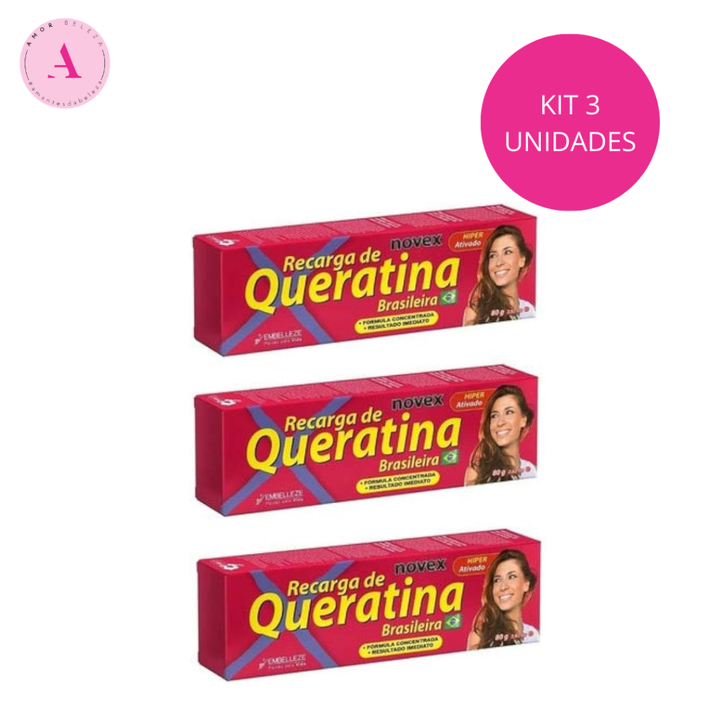 Kit 3 Recargas de Tratamento Concentrado Restaurador Capilar Novex 80g ...