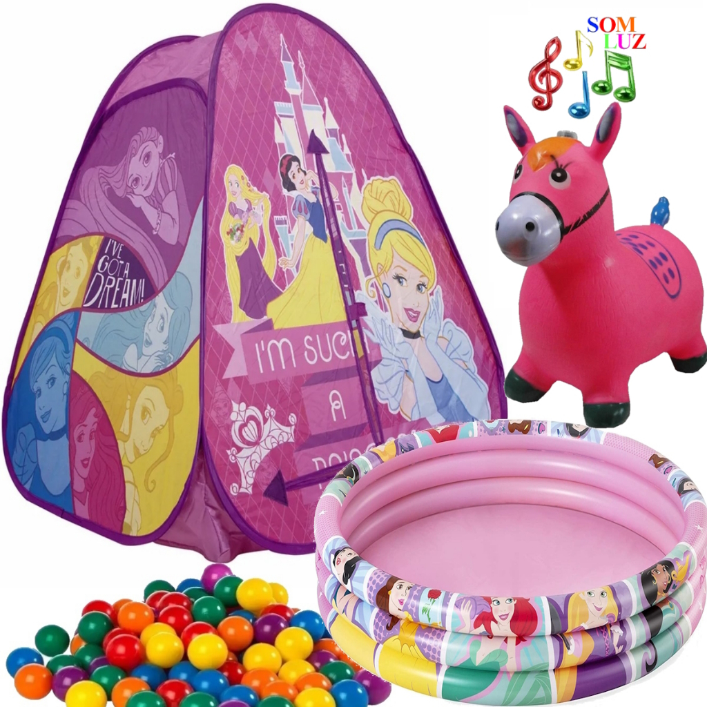 Barraca Com Bolinhas Princesas 10d Piscina 140 Litros Grande Banheira ...