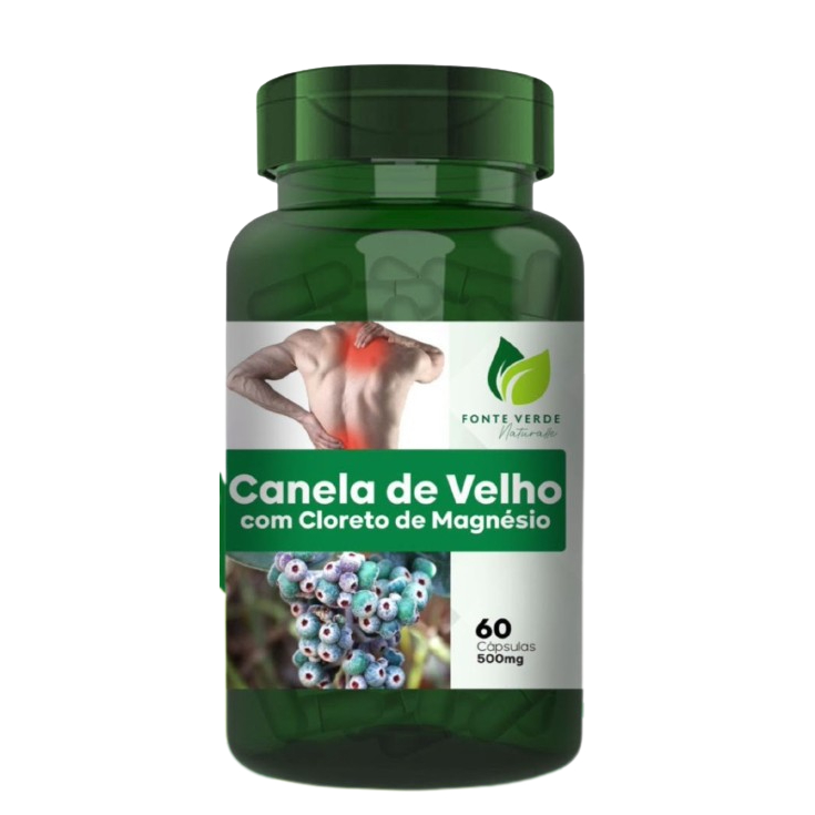 Canela De Velho com Cloreto de Magnesio 500MG 120 Capsulas Fonte Verde | Shopee Brasil