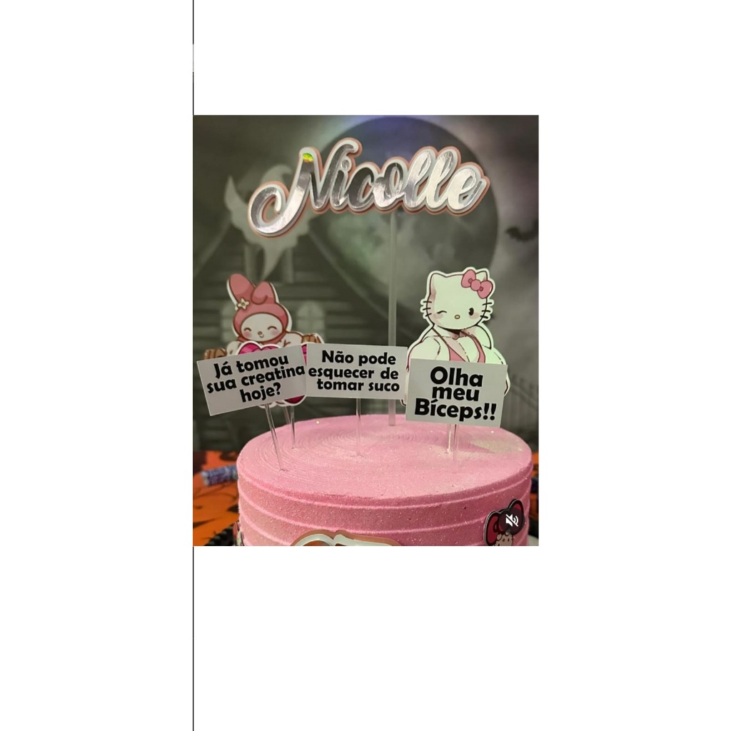 topo de bolo Hello Kitty Maromba Bombada | Shopee Brasil