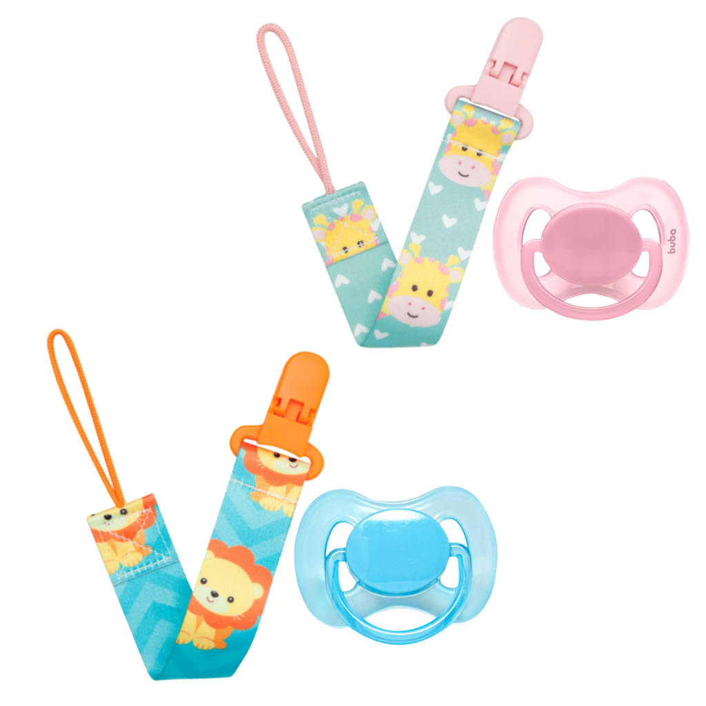 Kit Chupeta Silicone Comfort Buba + Prendedor de Chupeta Buba (0-6 ...