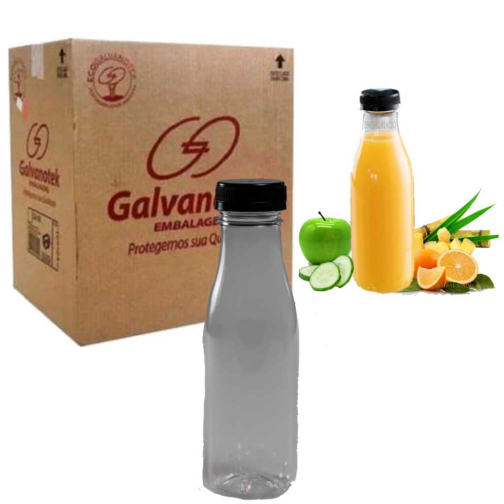 Garrafa Descartavel Transparente para Sucos , Caldo de cana , Chocolate quente c/Tampa Rosca e ...