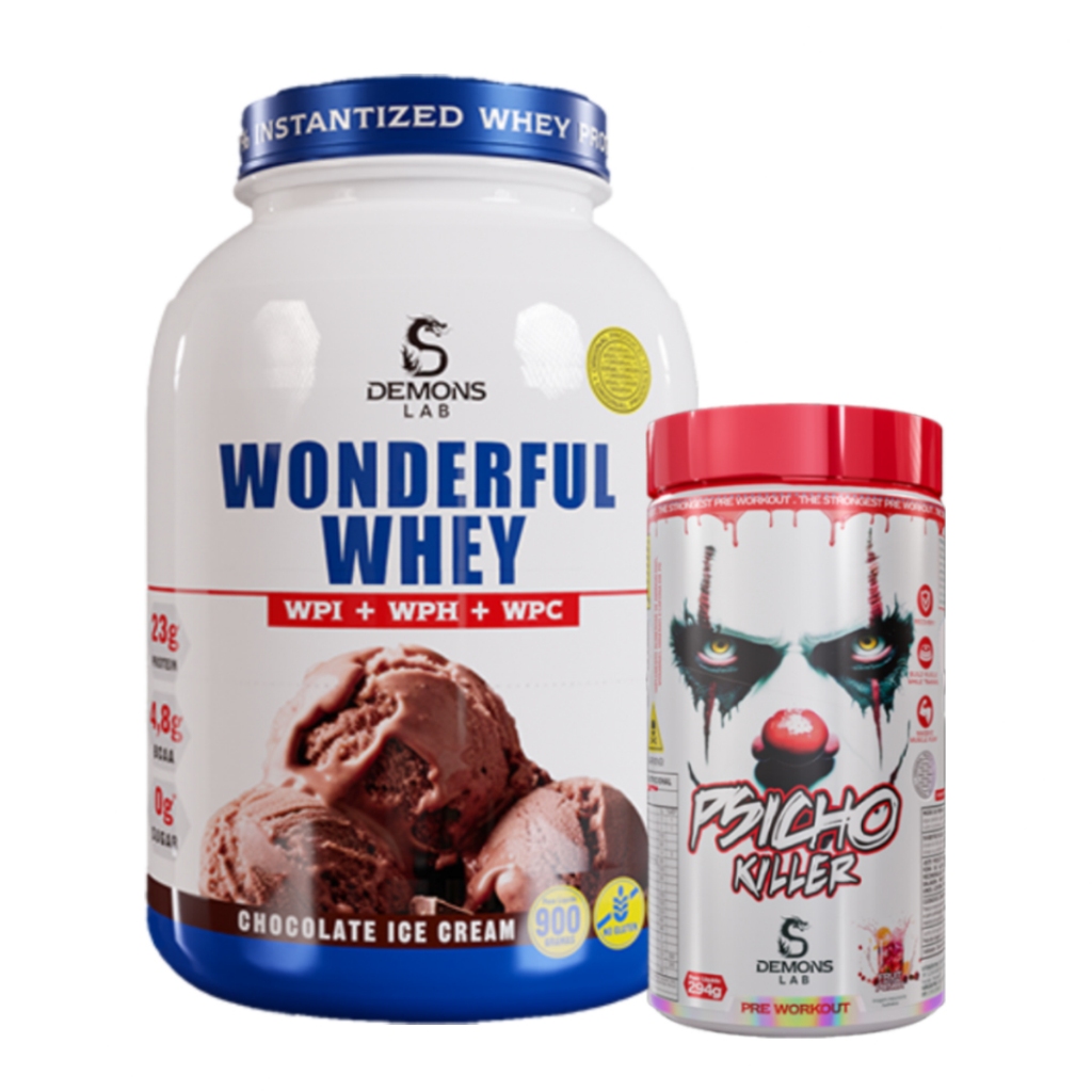 Kit Demons Lab Wonderful Whey 3W 900g + Psicho Killer 300g - Demons Lab | Shopee Brasil