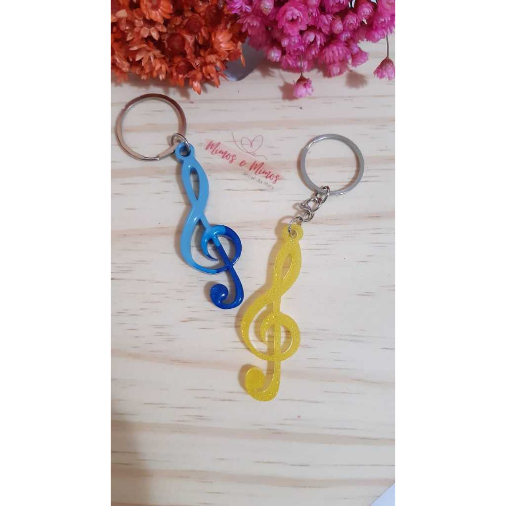 Chaveiro nota musical personalizado em resina | Shopee Brasil