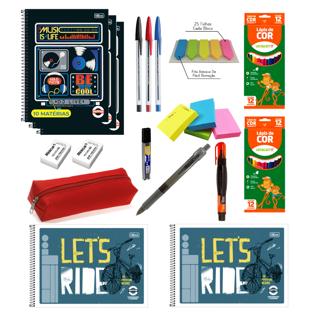 Material Escolar Masculino Completo Combo Faculdade Shopee Brasil