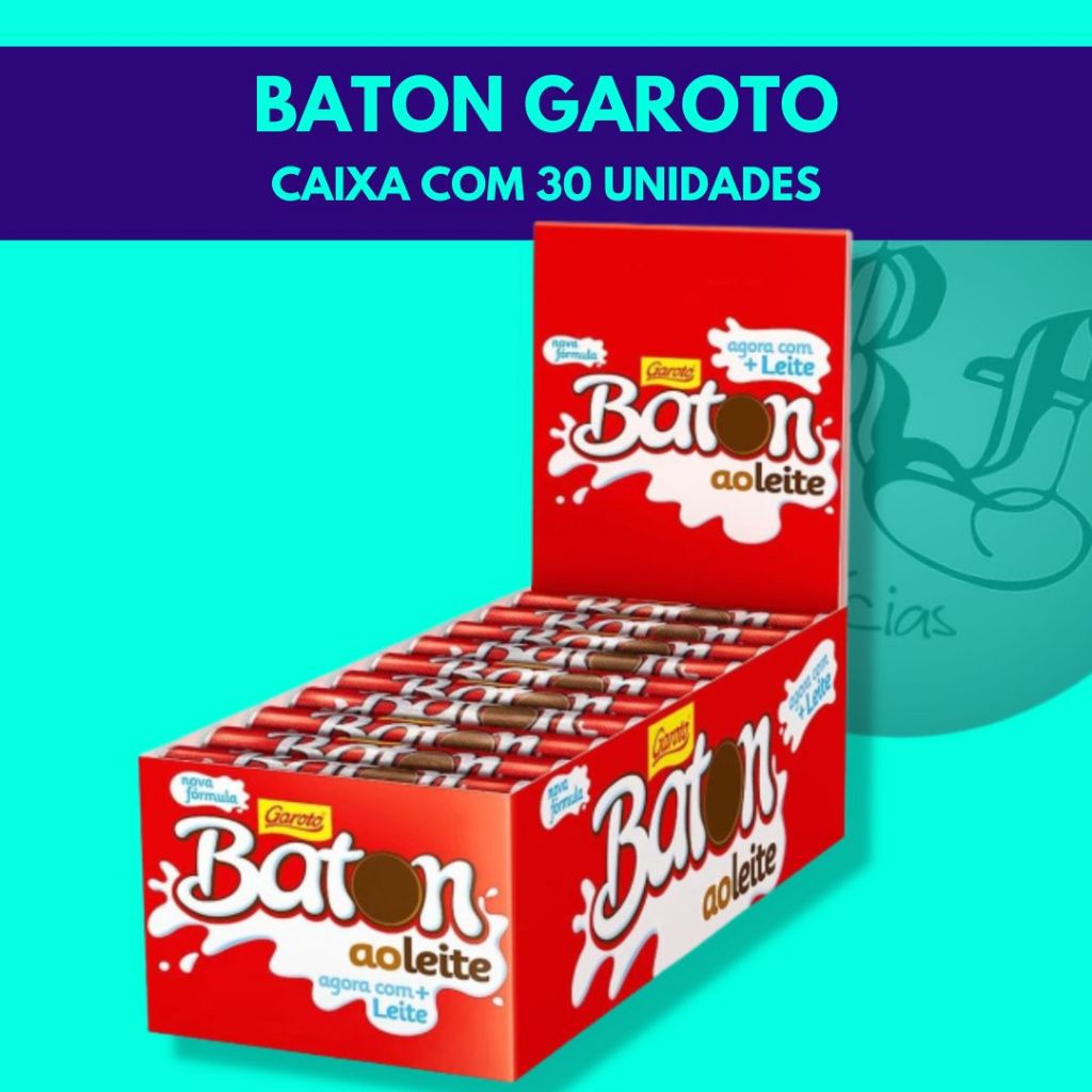 Baton Garoto Chocolate ao leite 30 uni. | Shopee Brasil