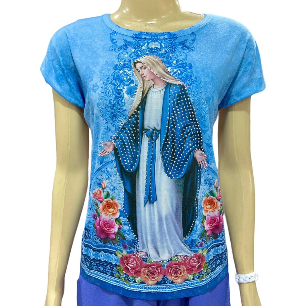 Blusa Camisa Baby Look Feminina Nossa Senhora das Graças Florida Cor ...
