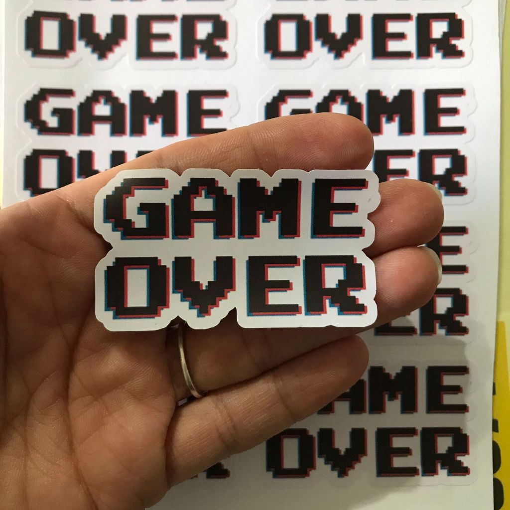 Adesivo vinil fosco GAME OVER sticker nerd gamer | Shopee Brasil