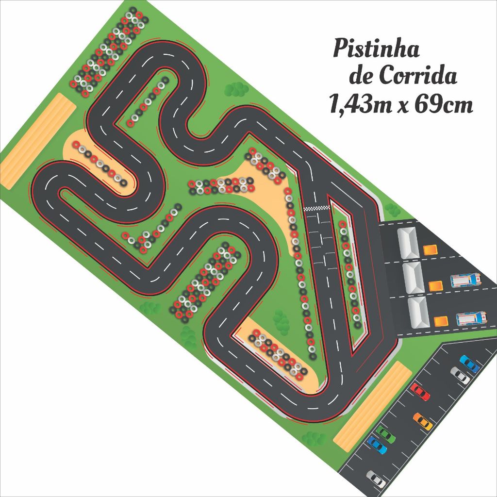 Pistinha de corrida para Brincar com Carrinhos Grande Cidade corrida estrada Hot Wheels 1,43m x ...
