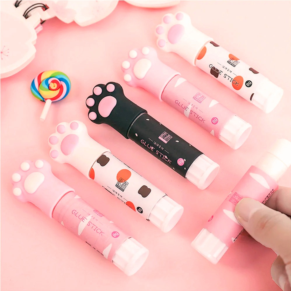 Cola Bastão Cat Paw Kawaii Pata de Gatinho - Papelaria Fofa Patinha de ...