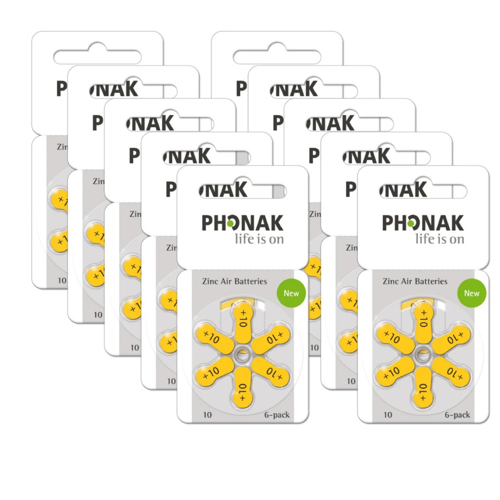 60 Pilhas Baterias P10 Aparelho Auditivo - Phonak | Shopee Brasil