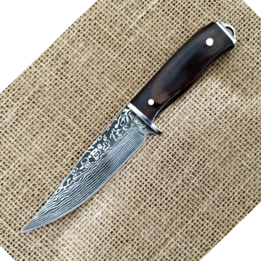 Faca Pequena 21cm Caça Pesca Churrasco Luxo Fulltang Aço Inox Com ...