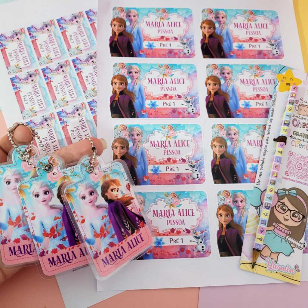 Etiqueta Escolar Frozen - Adesivo Material Escolar - Volta as Aulas ...
