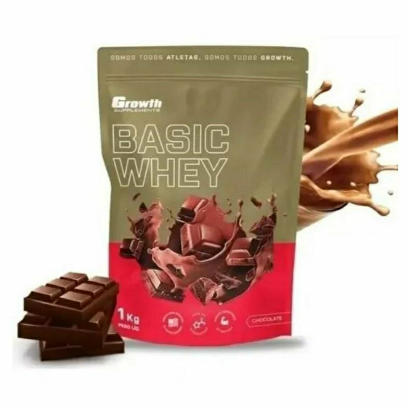Basic Whey Protein - 1kg - Growth Supplements | Shopee Brasil