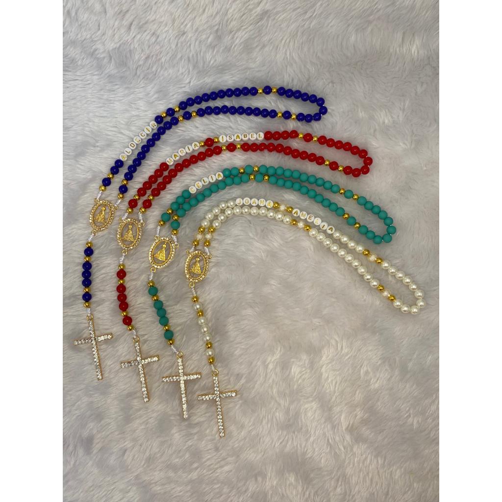 Terço Religioso Personalizado com nome | Shopee Brasil