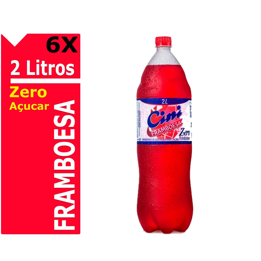 Refrigerante Gasosa Cini Zero Açucar Framboesa 6 Un de 2 Litros ...