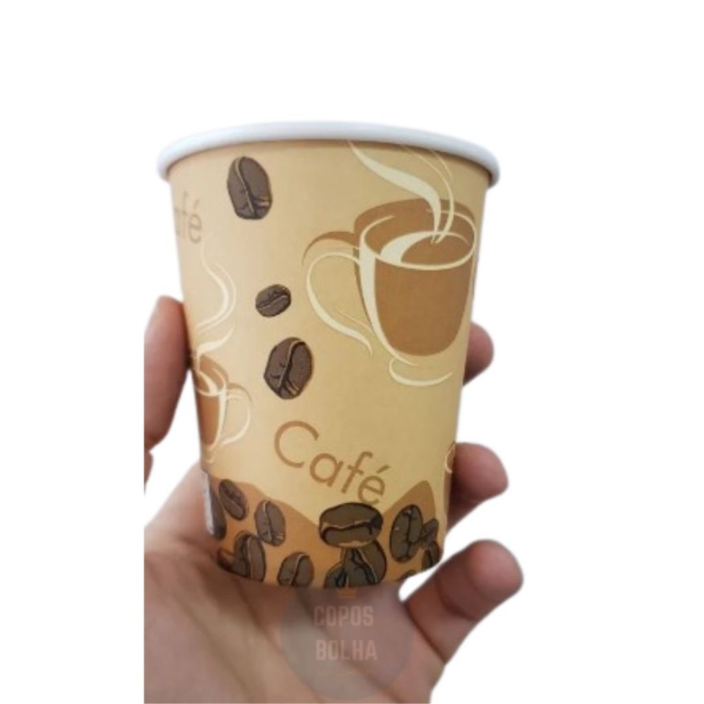 50 copo de café de papel biodegradavel 120 ml Cafe Marrom - copo ...