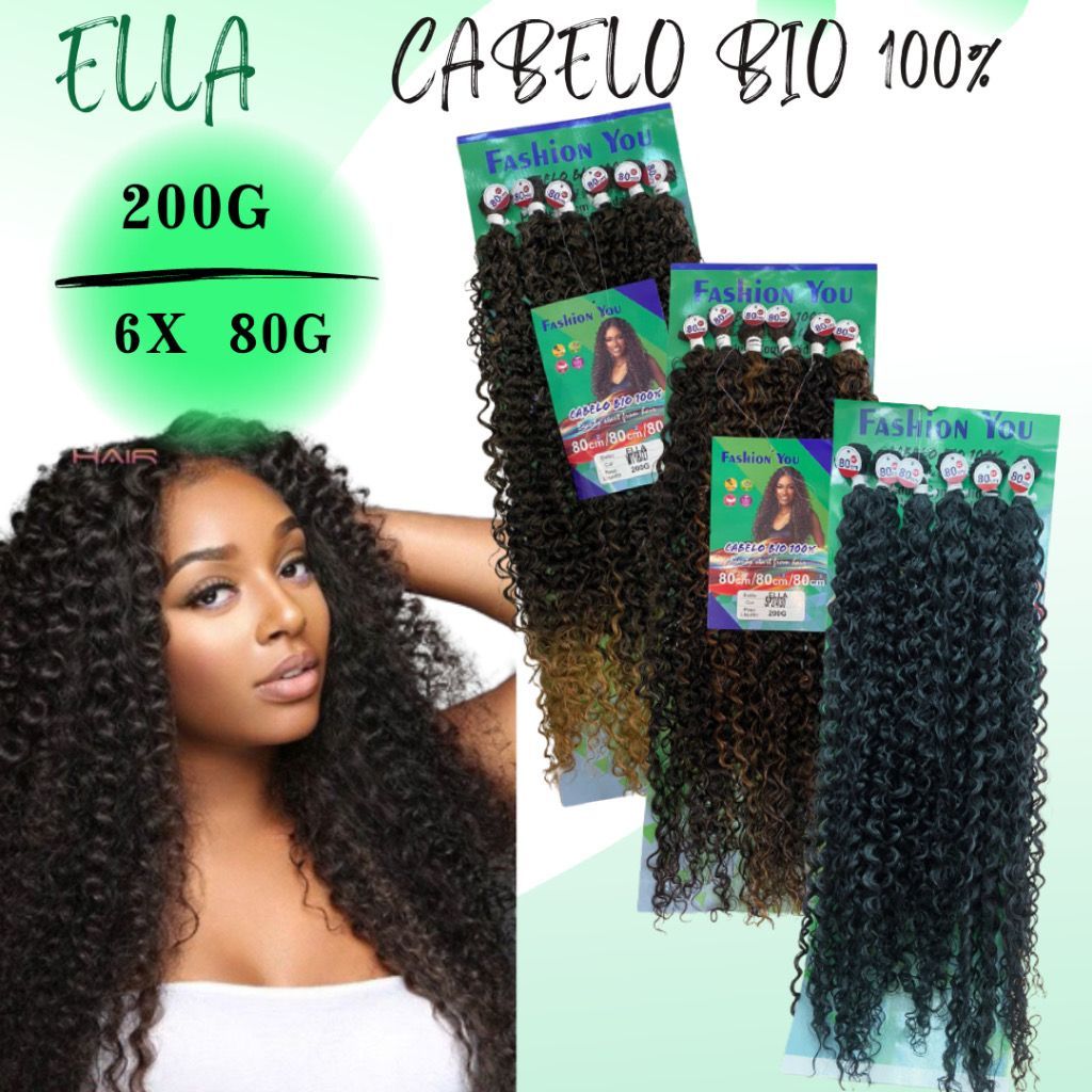 Cabelo Cacheado Fibra Orgânico 200g 80cm sem brilho Fashion You Modelo ...
