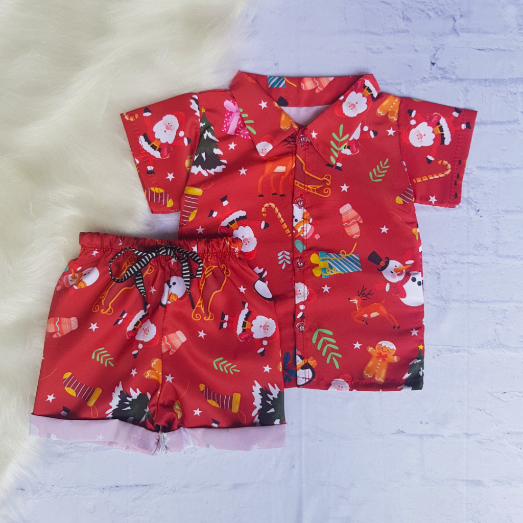 Roupa de Natal infantil Conjunto Bebê Menino Roupas Papai Noel ...