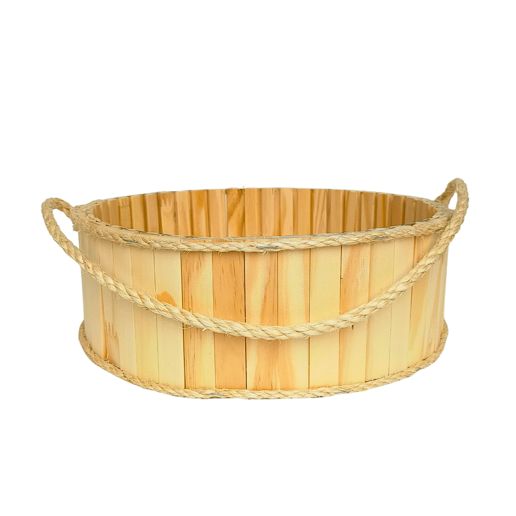 Cesta Decorativa Cesto Oval Em Madeira Pinus 30x10 Grande | Shopee Brasil