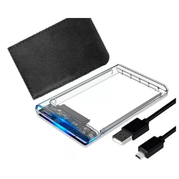 Case P/ Hd Externo Transparente Notebook Sata 2.5 Usb 2.0 Pc ...