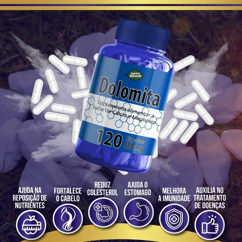 Dolomita 120 cápsulas 500mg | Shopee Brasil